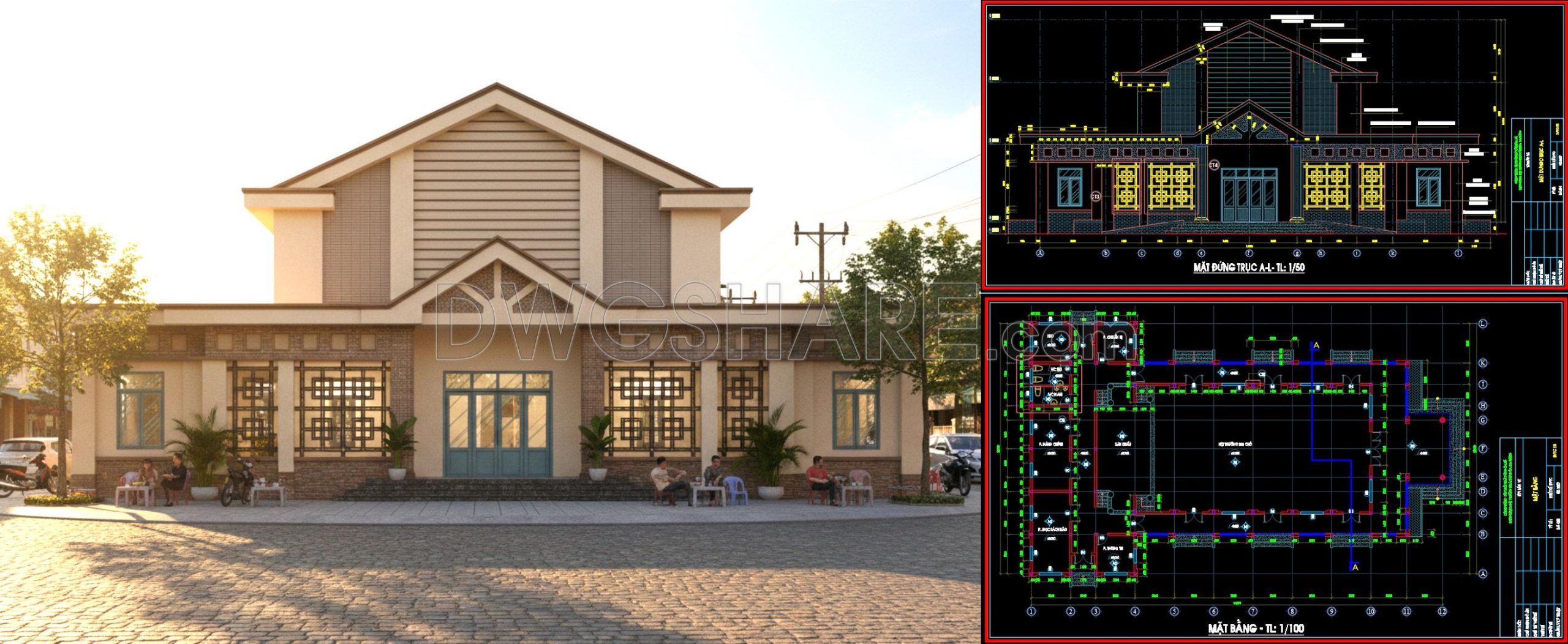 47. Free Download Community Cultural House Cad Drawings – Floor Plan ...