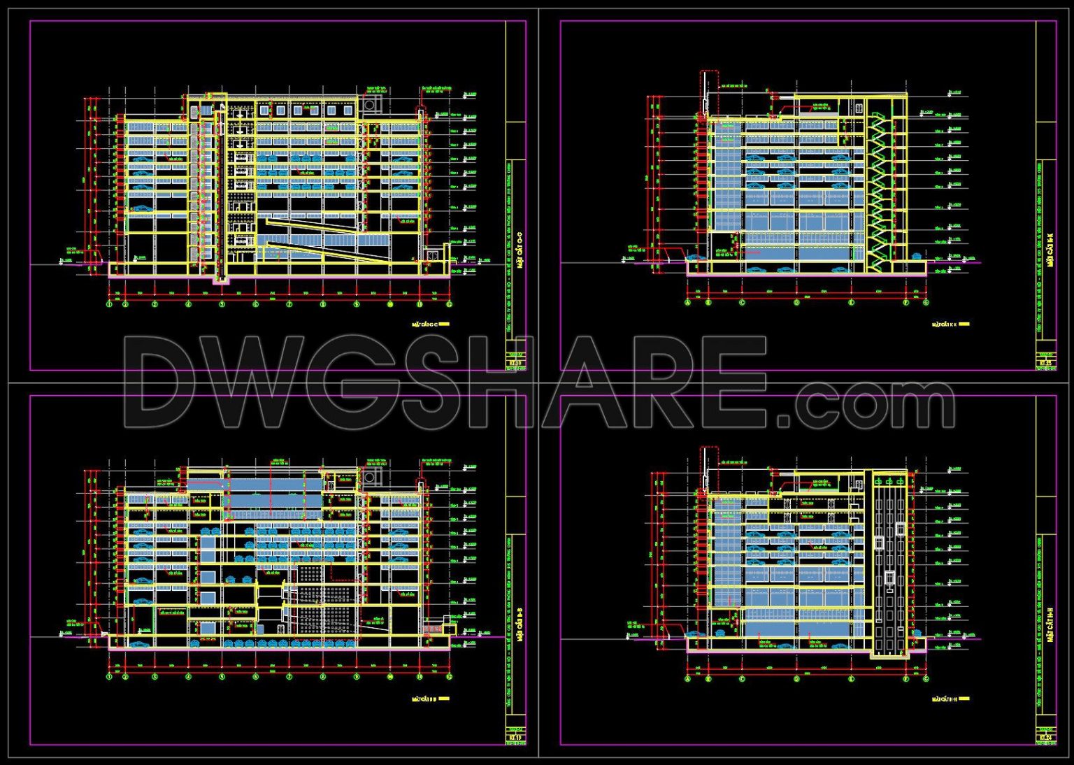 54. Free Download CAD Design of Multi-Level Car Parking with Ramp ...
