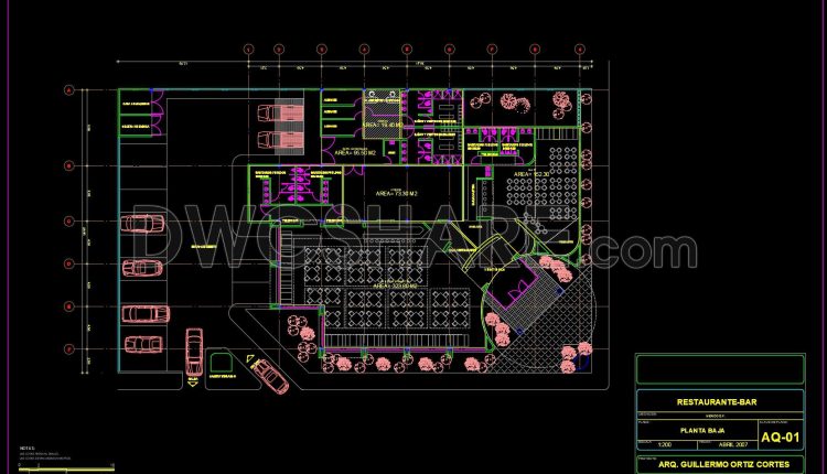 63. Free CAD Drawing of Ground Floor Restaurant and Bar Layout with ...