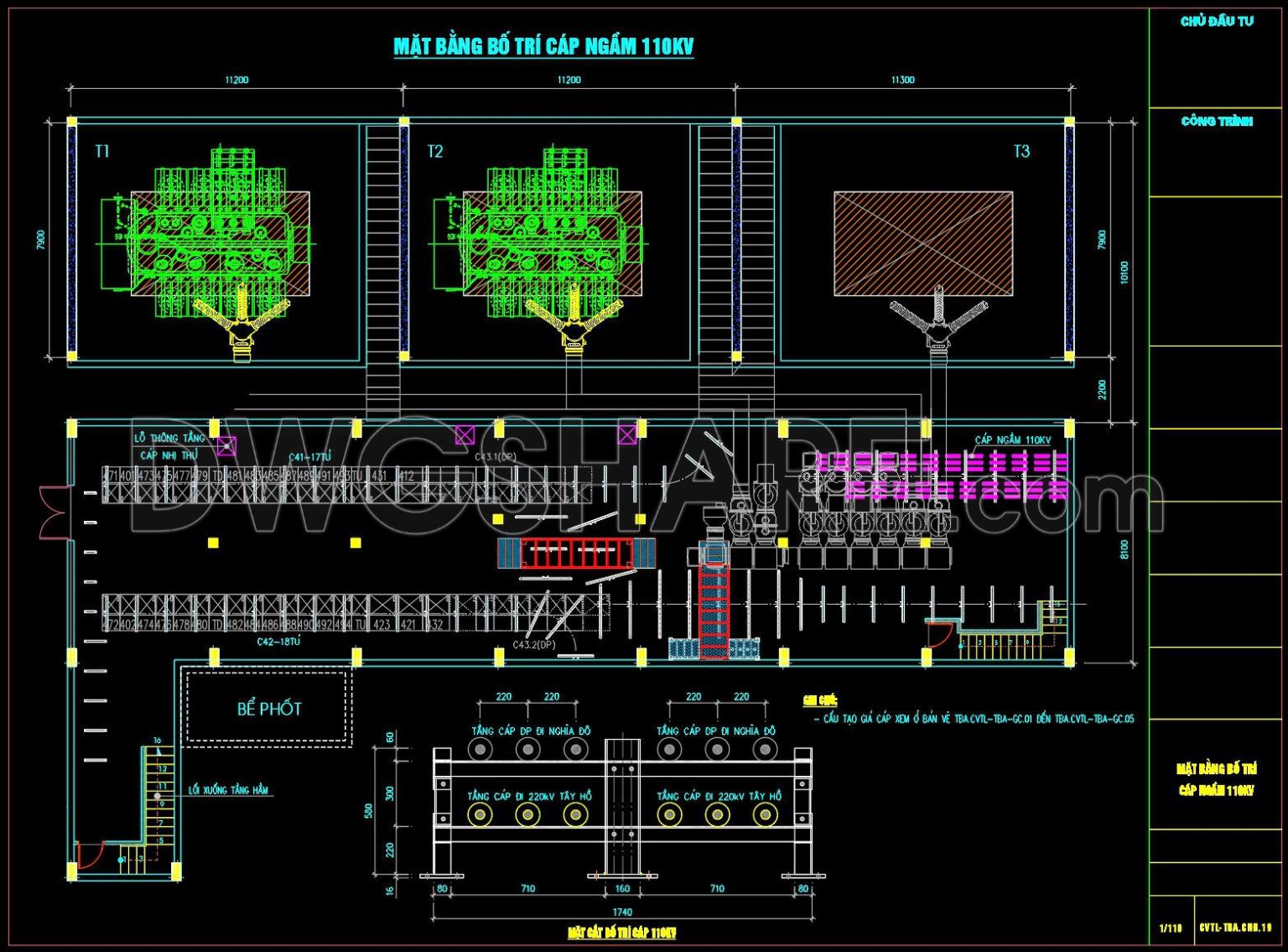70. Free Download 110kV Underground Substation Layout CAD Drawing
