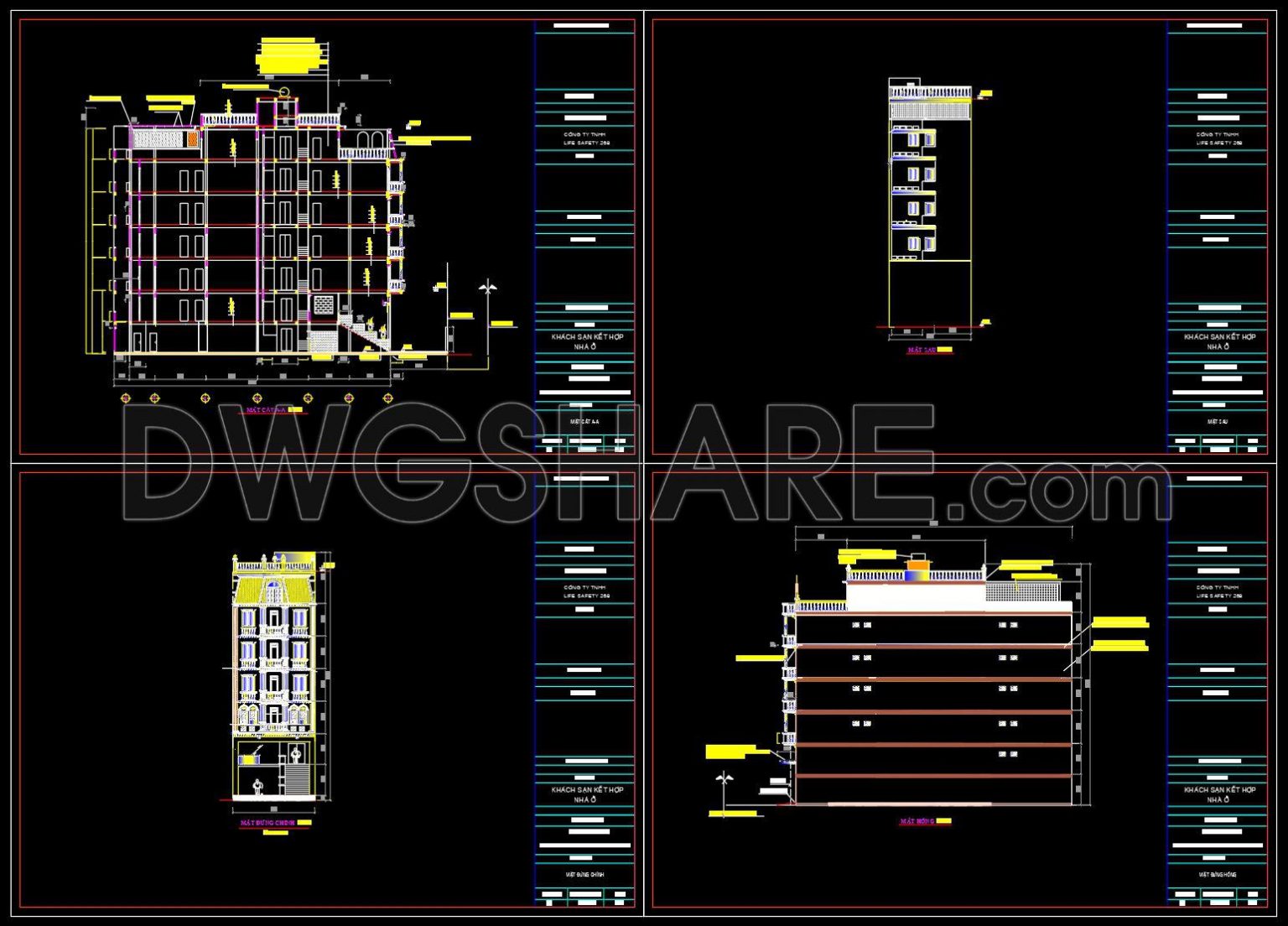 846. Free CAD Drawings Download for a 5-Storey Mixed-Use Hotel and ...