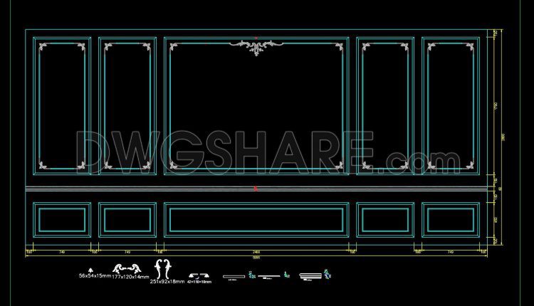 162. Download French-Style PU Molding Wall Panel Module CAD File (1 ...