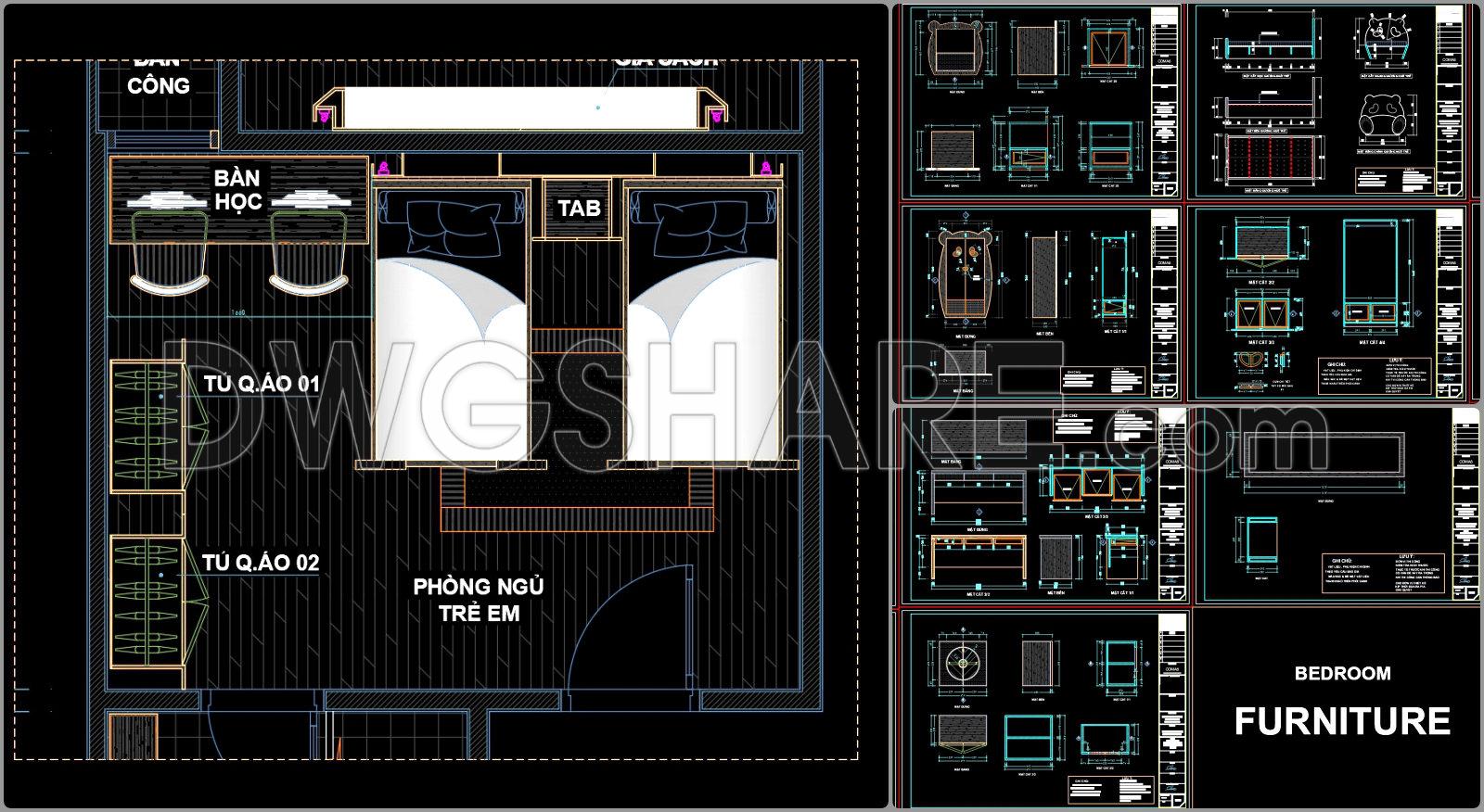 29. Free 15m2 Kids Bedroom Interior Cad Drawings (dwg Download) - Free ...