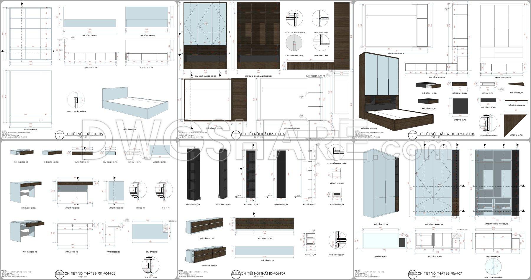 32. Complete Interior CAD Drawing Set – Detailed Furniture Design ...