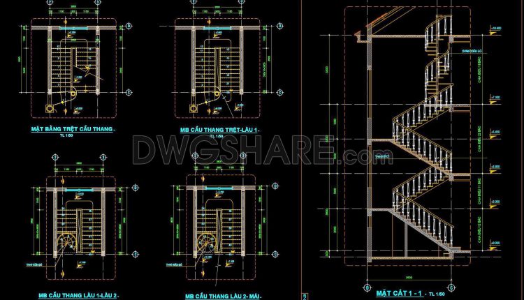 419. Free Townhouse Staircase CAD Files – Detailed Design Drawings (1 ...