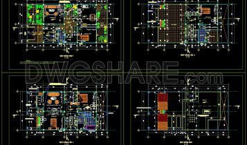 Download free architectural CAD drawings for Townhouses, Villas