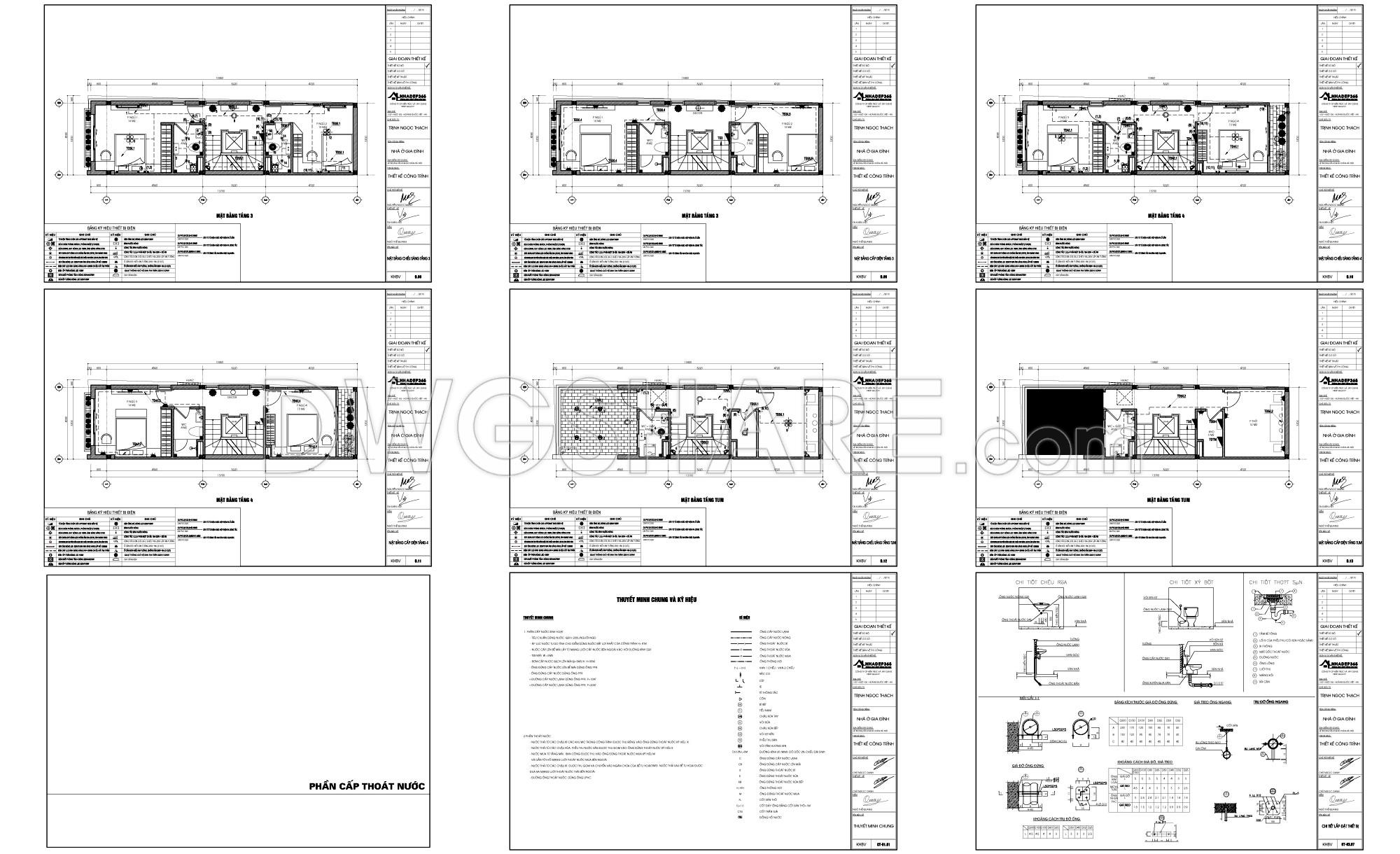 862. Download complete CAD drawings of a 5-storey house (4m x 17.8m ...