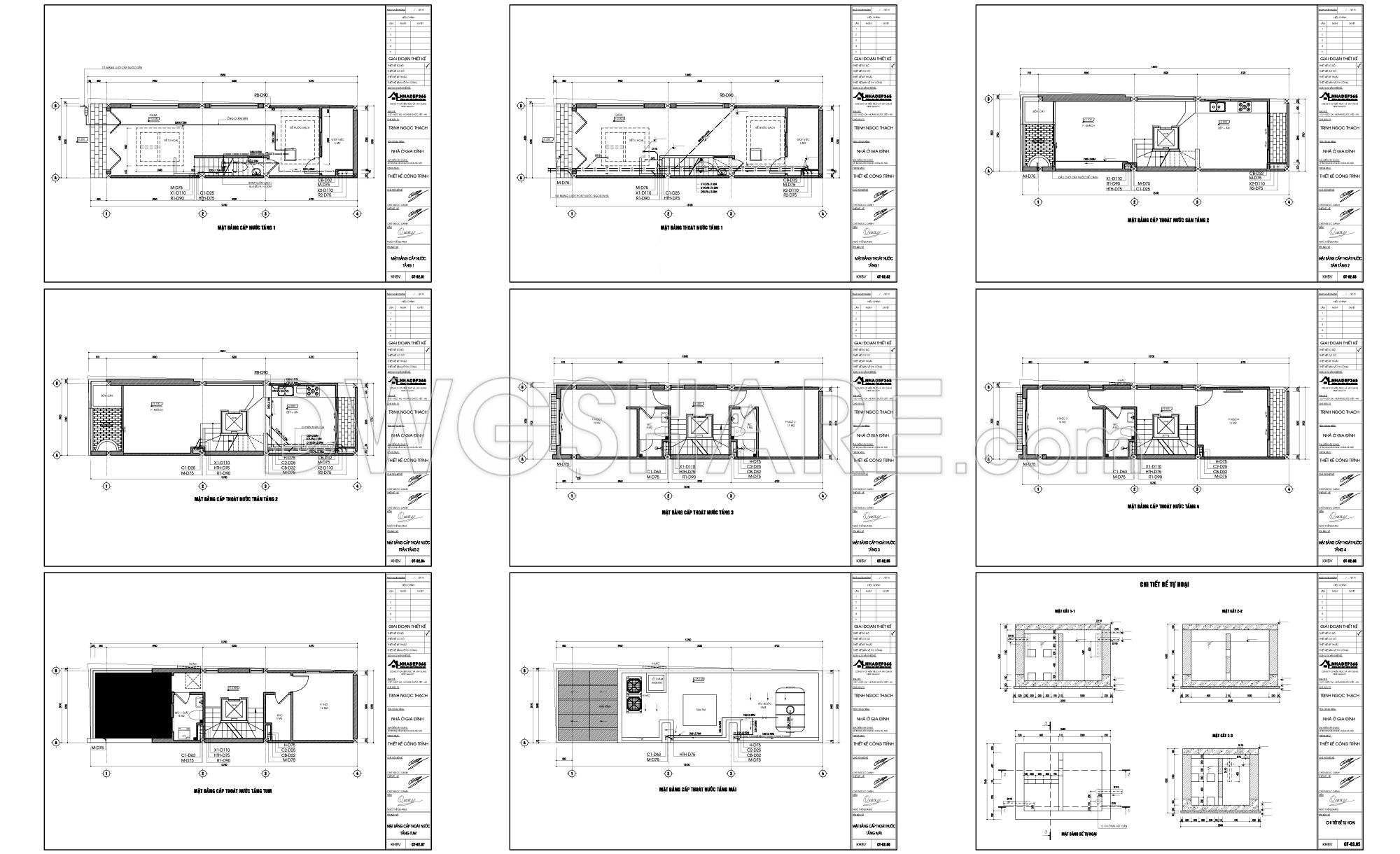 862. Download complete CAD drawings of a 5-storey house (4m x 17.8m ...