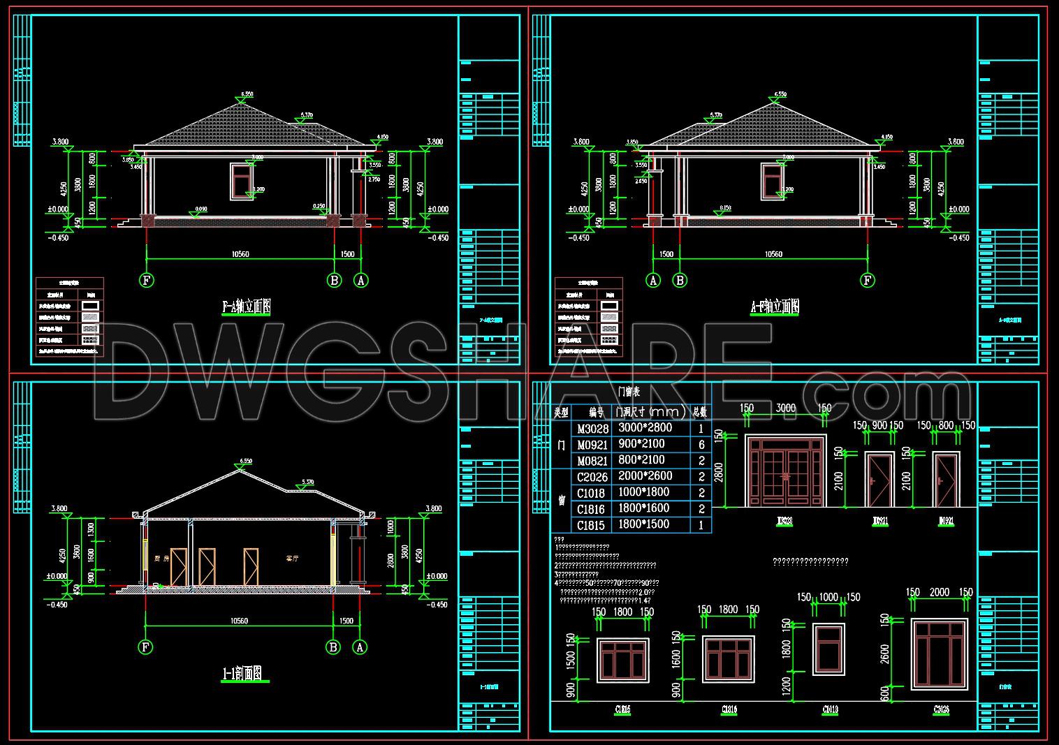 873. Download 1-Story House CAD Drawing – 3 Bedrooms, 130m2