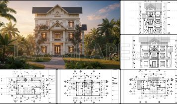 Download free architectural CAD drawings for Townhouses, Villas