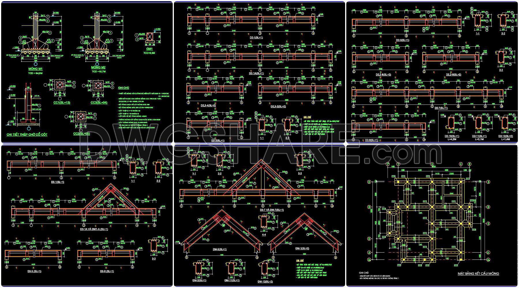412. Free Download of Structural CAD Drawings for 10m x 10m Reinforced ...