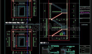 The detailed AutoCAD drawings of various types of staircases