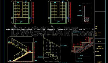The detailed AutoCAD drawings of various types of staircases