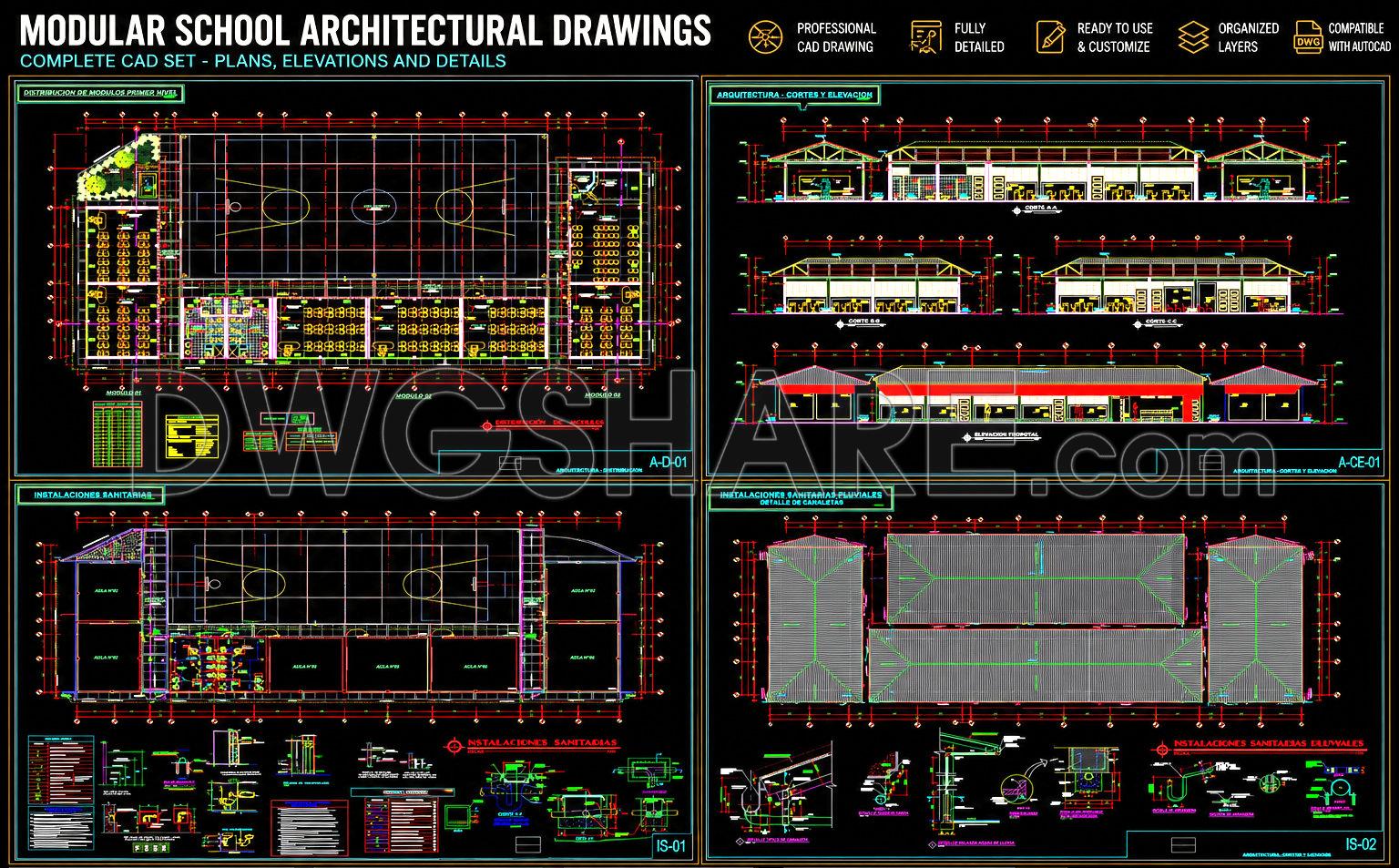 44. Colegio Santo Tomás de Cochamarca School CAD Drawings – Free Download