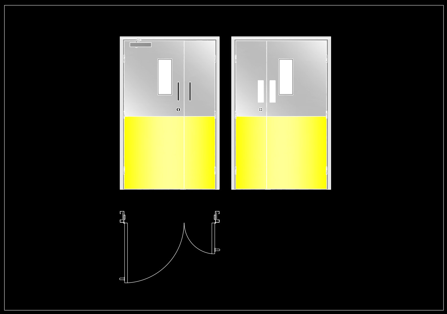 877. Modern Hygienic Aluminum Door Design Drawing DWG Download
