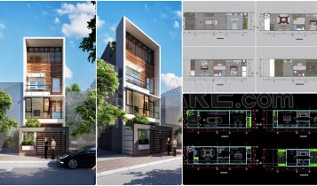 Download free architectural CAD drawings for Townhouses, Villas