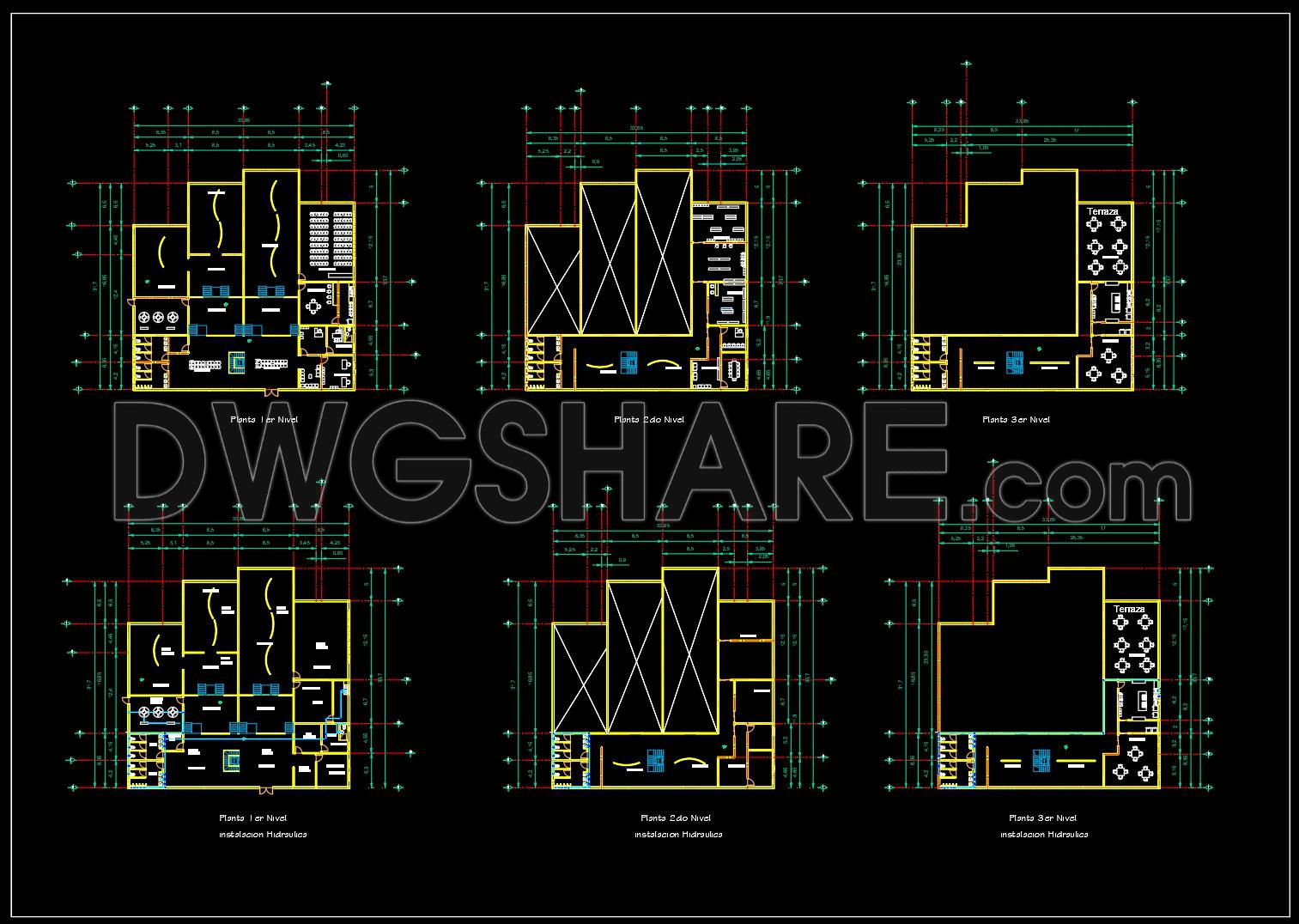 128. Administrative and Office Building CAD Drawings – Complete ...