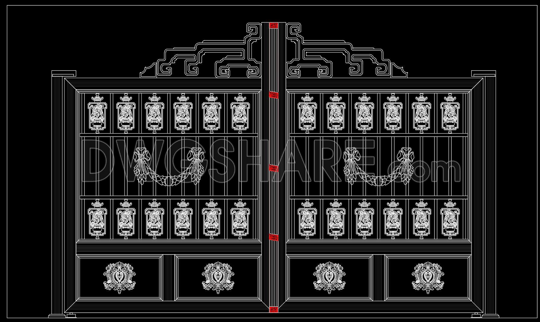 269. Free CAD File of Ornate Classical Villa Gate Design with Detailed ...