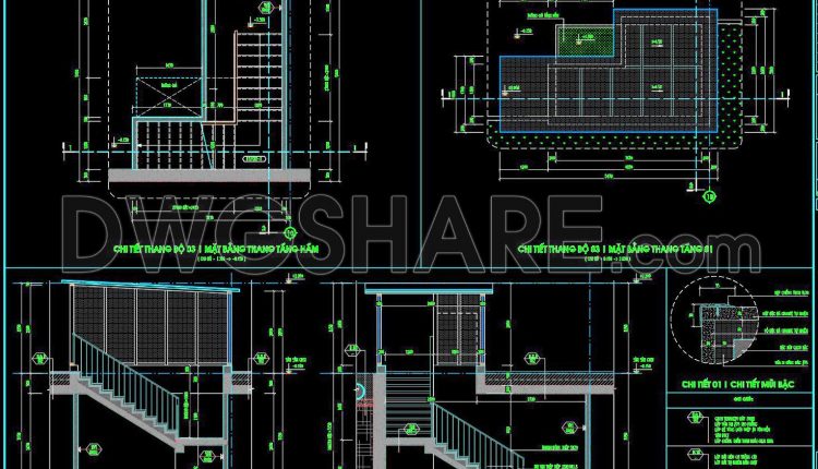 440. Free Staircase CAD Detail Drawings – Multi-Level Plans, Sections ...