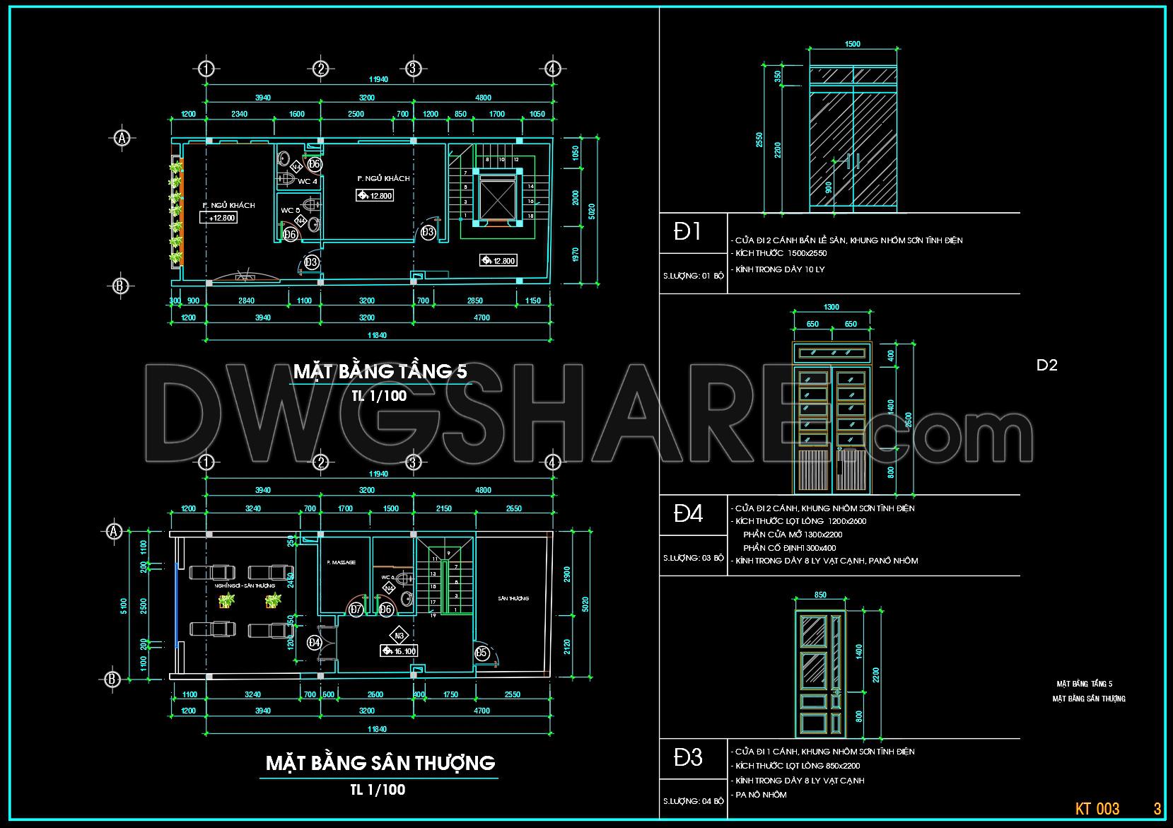 495. Download CAD Design Drawings for a 5-Story House with Dimensions ...