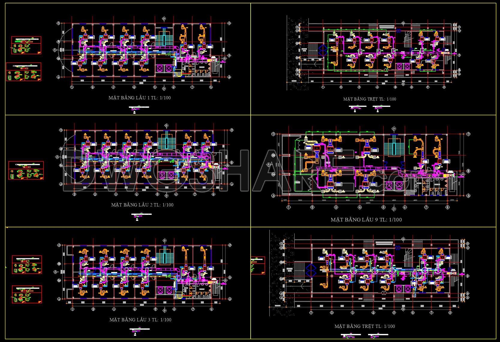516. Complete Building Plumbing & MEP CAD Plans by Floor – High-Quality ...