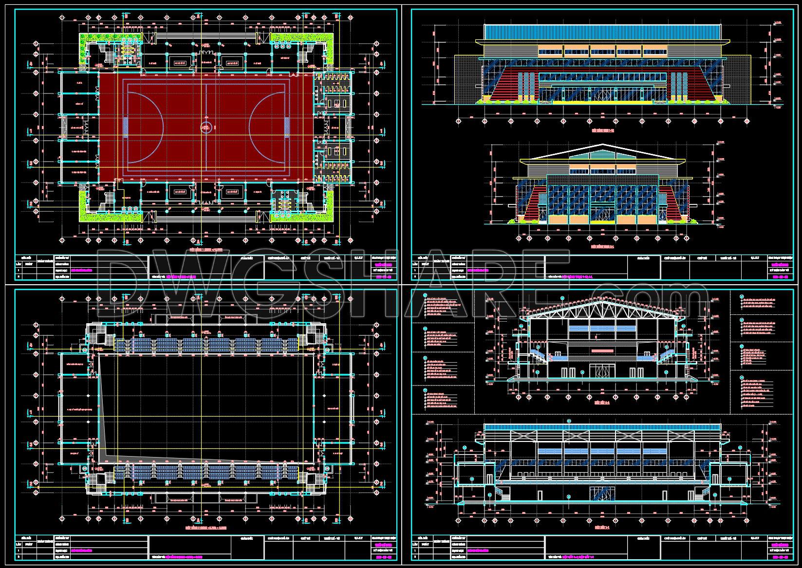 67. Download CAD Drawings of Indoor Football Field Project