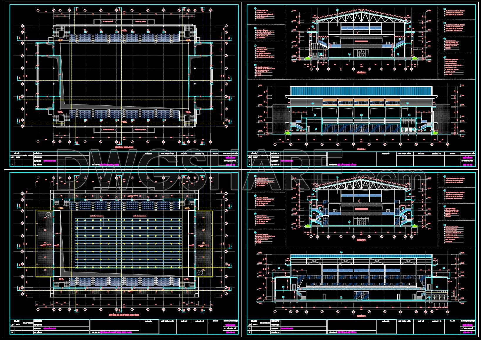 67. Download CAD Drawings of Indoor Football Field Project